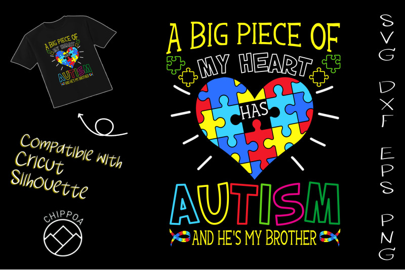 A Big Piece Of My Heart Has Autism By Chippoadesign Thehungryjpeg