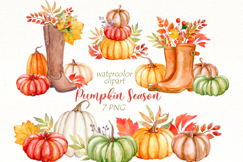 Fall Pumpkin Clipart, watercolor Autumn Pumpkin | Harvest png. By ...