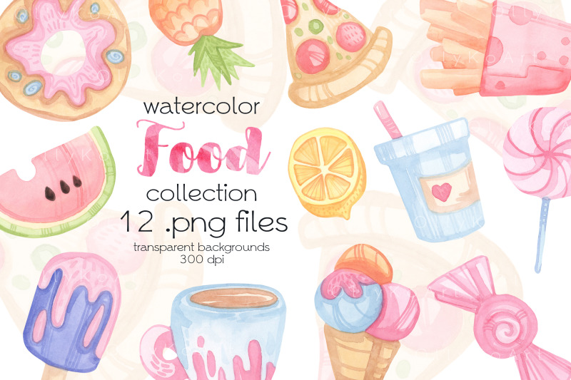 Watercolor Fast Food ClipArt By OllyKo | TheHungryJPEG