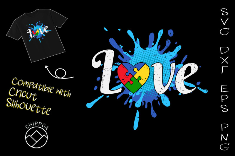 Love Puzzle Pieces Heart Autism Awarenes By Chippoadesign Thehungryjpeg
