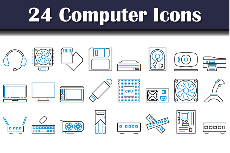 Computer Icon Set By Angelp | TheHungryJPEG