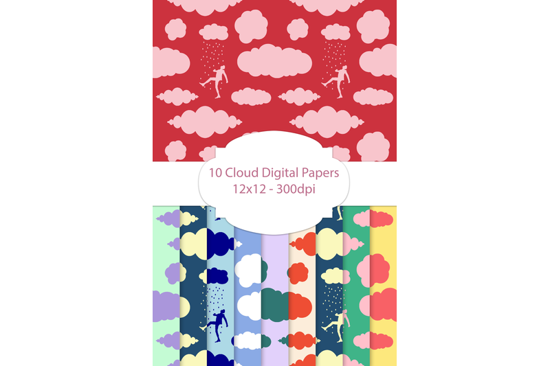10 Cloud Patterns|Cloud Digital Papers By Brilliant Digital Designs ...