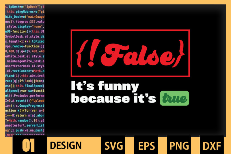 !False - Programmer Coding By Pecgine | TheHungryJPEG