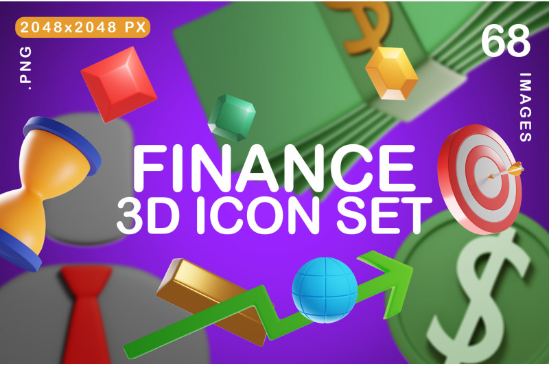 Finance 3D Icon Set By ArtistMef | TheHungryJPEG