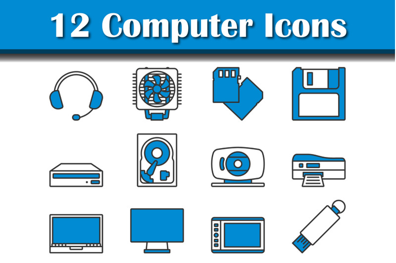 Computer Icon Set By Angelp | TheHungryJPEG