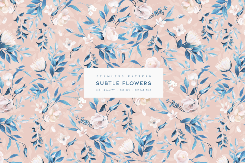 Subtle Flowers By MalyskaStudio | TheHungryJPEG