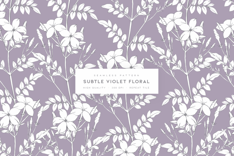 Subtle Violet Floral By MalyskaStudio | TheHungryJPEG