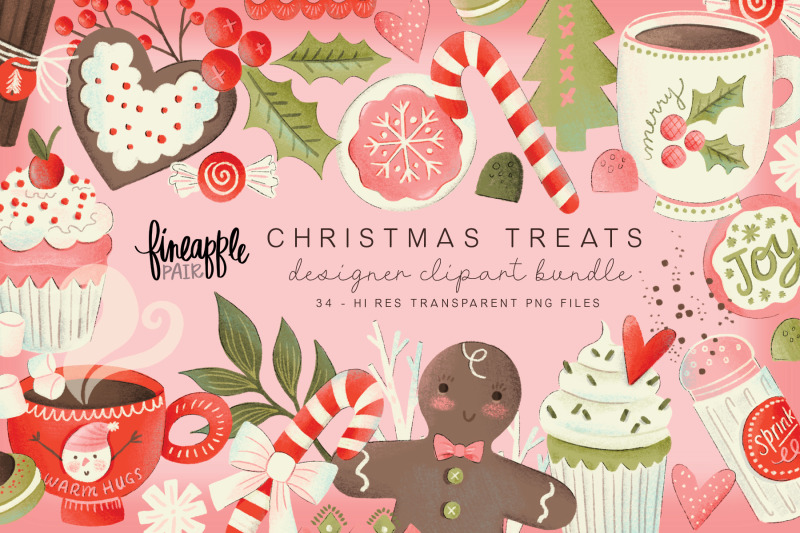 Christmas Treats Clipart Bundle DH By Fineapple Pair | TheHungryJPEG