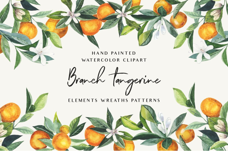 Winter tangerine, Christmas orange clipart, png, watercolor bundle By ...