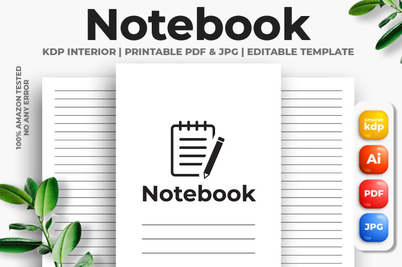 Notebook KDP Interior By M9 Design | TheHungryJPEG Notebook KDP Interior By M9 Design | TheHungryJPEG