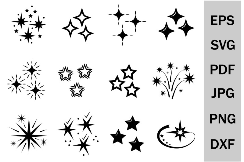 Bundle of svg Star badges. Twinkling stars, svg Sparks By LesinkaVector | TheHungryJPEG