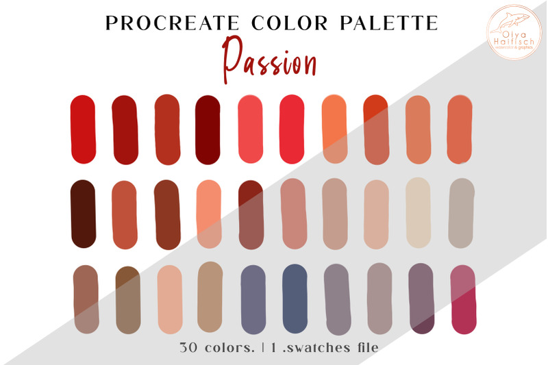 Red Procreate Color Palette Valentine Procreate Color Swatches By Olya Haifisch Thehungryjpeg