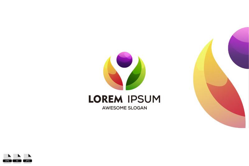 Vector colorful modern human logo design vector illustration By ...