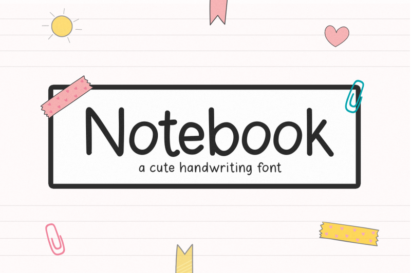 Notebook - Cute Handwriting Font By KA Designs | TheHungryJPEG