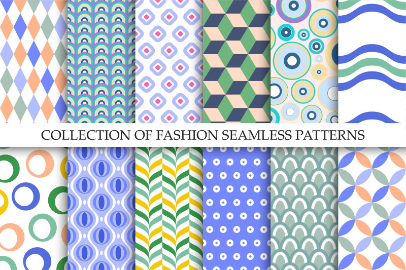 Funky seamless colorful patterns By ExpressShop | TheHungryJPEG
