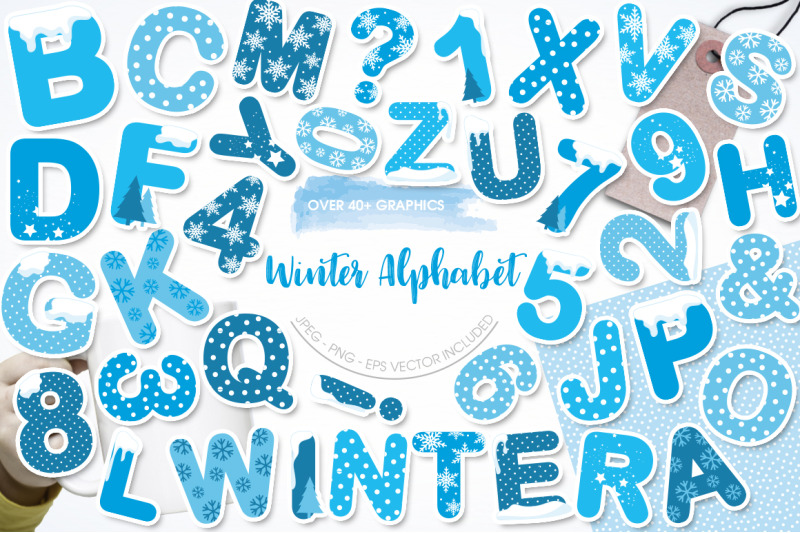 Winter Alphabet By Prettygrafik Design | TheHungryJPEG