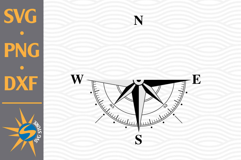 Half Compass Svg Png Dxf Digital Files Include By Svgstoreshop Thehungryjpeg