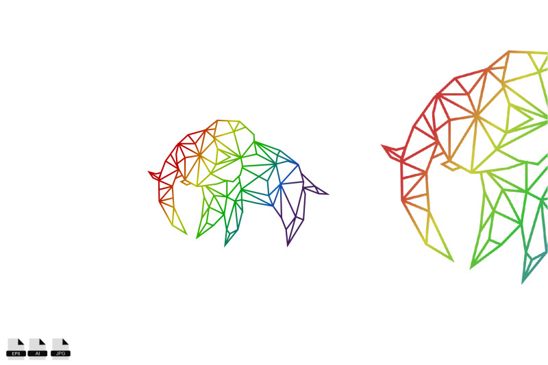 Geometric Elephant Logo abstract isolated Vector Template logo design ...