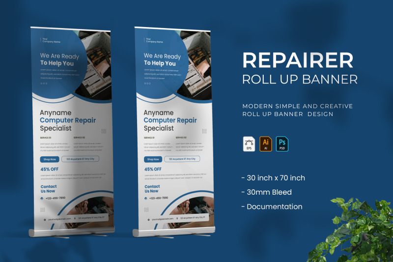 Repairer - Roll Up Banner By Vunira | TheHungryJPEG Repairer - Roll Up Banner By Vunira | TheHungryJPEG