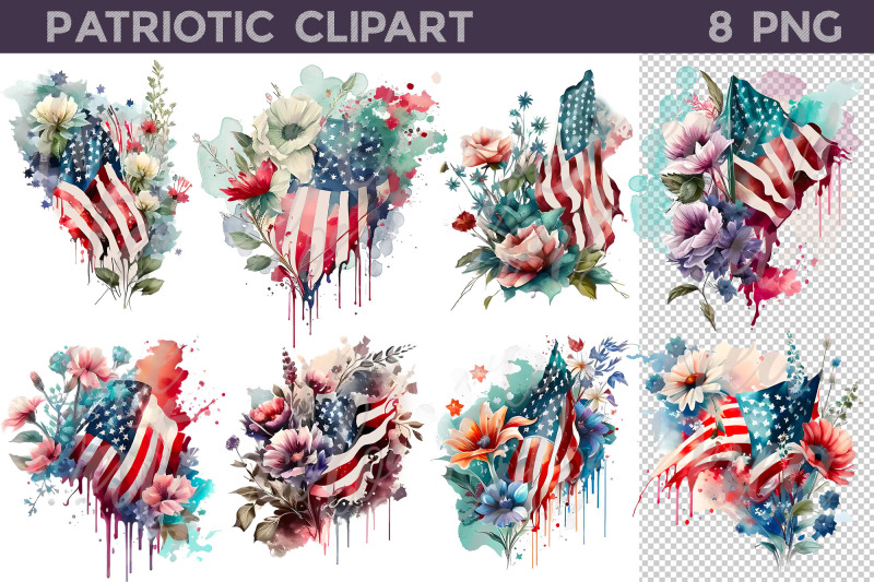 Patriotic Clipart PNG By WatercolorColorDream | TheHungryJPEG