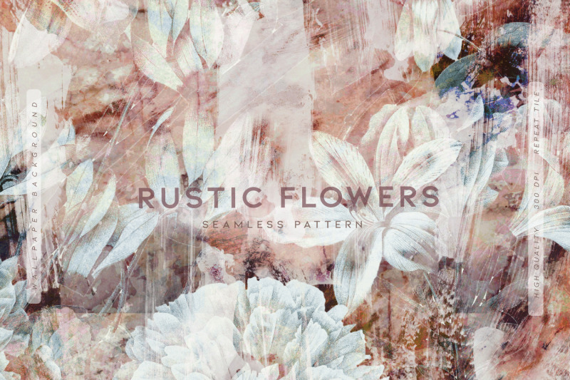 Rustic Flowers 6 Wallpapers By MalyskaStudio | TheHungryJPEG