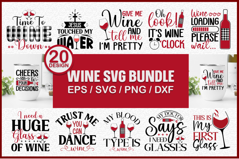 Wine Svg Design Bundle By Bundlestshirt Thehungryjpeg