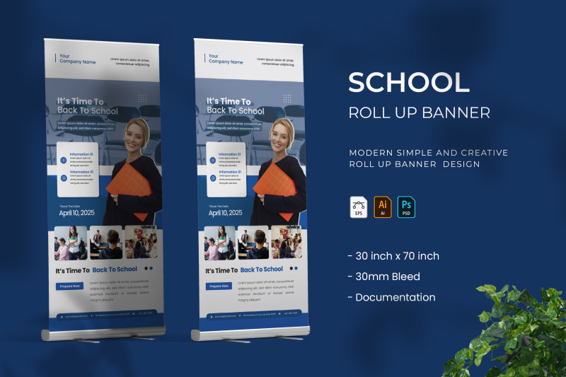 School - Roll Up Banner By Vunira | TheHungryJPEG School - Roll Up Banner By Vunira | TheHungryJPEG