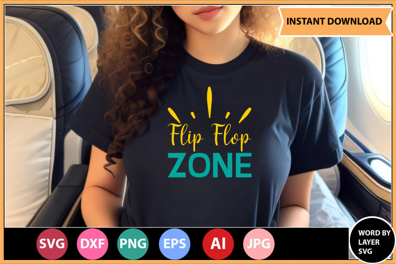 Flip Flop Zone SVG cut file design By ismetarabd | TheHungryJPEG