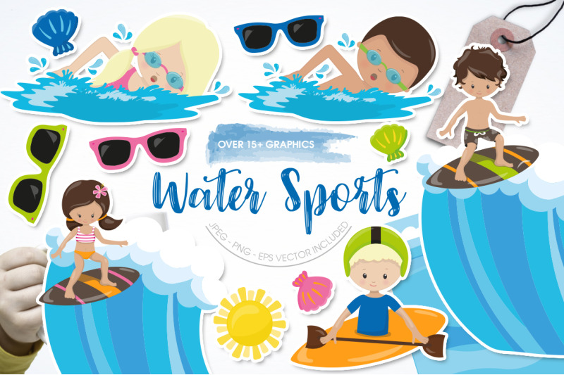 Water Sports By Prettygrafik Design | TheHungryJPEG