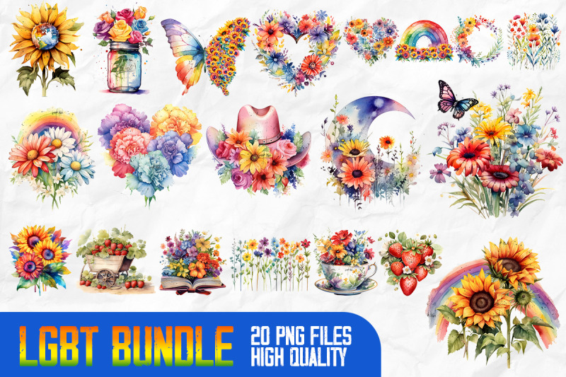 LGBT Colorful Bundle Design By Unlimab | TheHungryJPEG