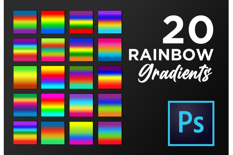 Adobe Photoshop rainbow gradient pack GRD gradients By TiveCreate ...