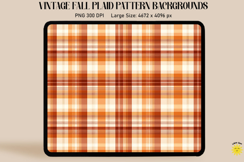 Fall Color Plaid Pattern Backgrounds By Mulew Art | TheHungryJPEG