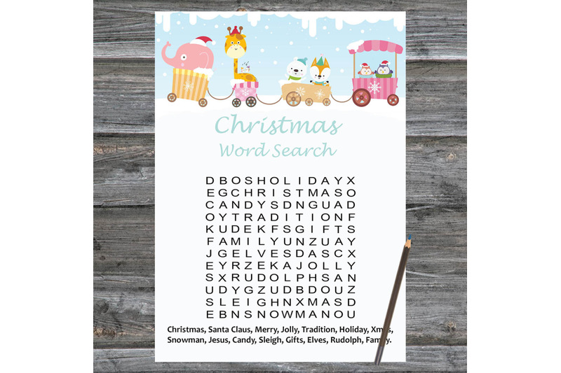 Xmas train Christmas card,Christmas Word Search Game Printable By ...
