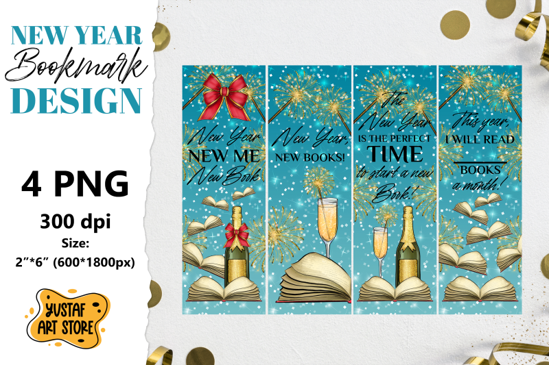 Bookmark printable design. New year bookmark quote By Yustaf Art Store ...