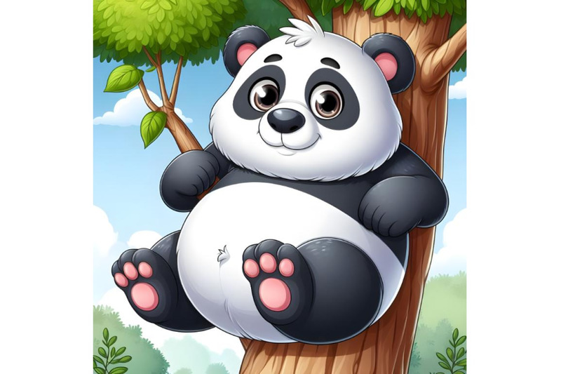 The giant Panda on the tree By dianaxstoyanova | TheHungryJPEG