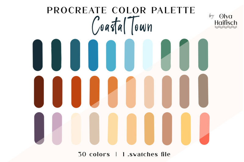 Summer Procreate Color Palette Vibrant Procreate Swatches By Olya Haifisch Thehungryjpeg