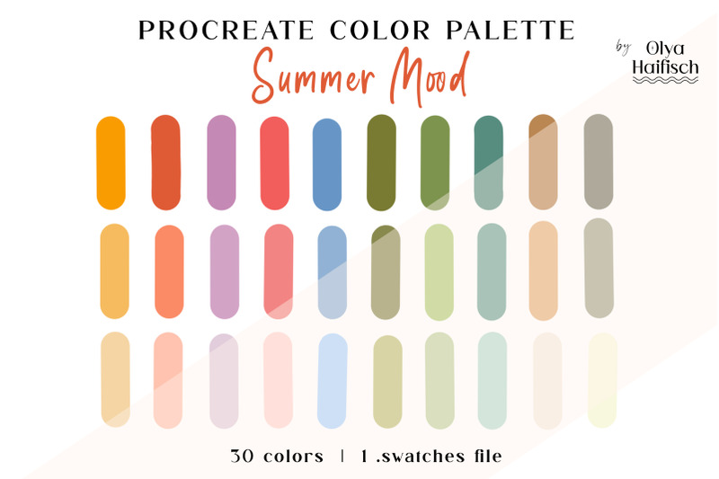 Cute Bright Procreate Color Palette Colorful Procreate Swatches By