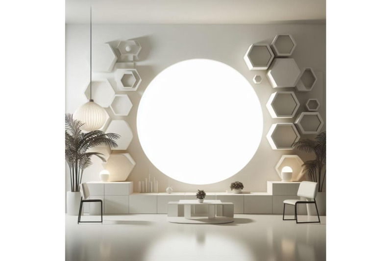 A set of 4 Modern white minimalist interior By dianaxstoyanova ...