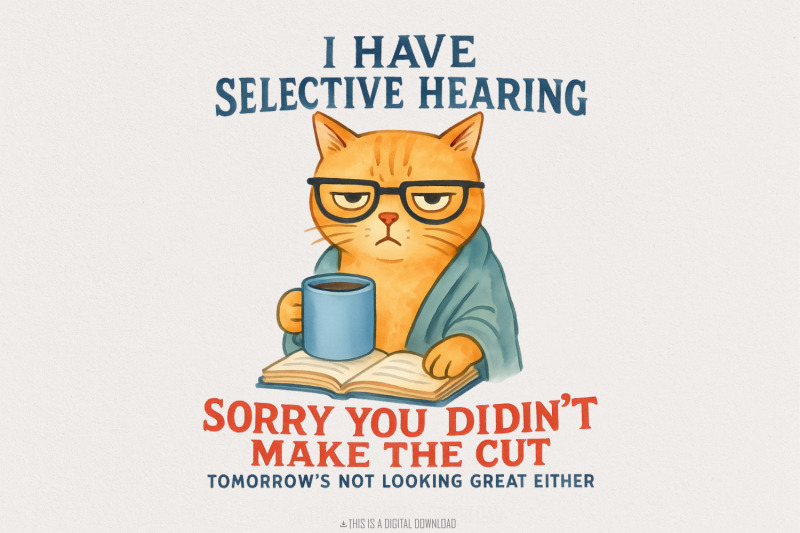 Cat Have Selective Hearing You Didn't Make Cut, Funny Cat Meme Shirt ...
