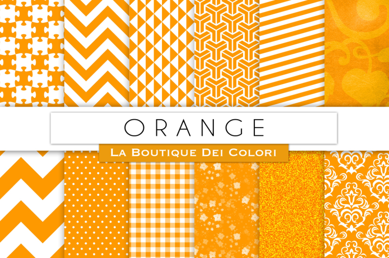 Orange Digital Papers By La Boutique Dei Colori | TheHungryJPEG
