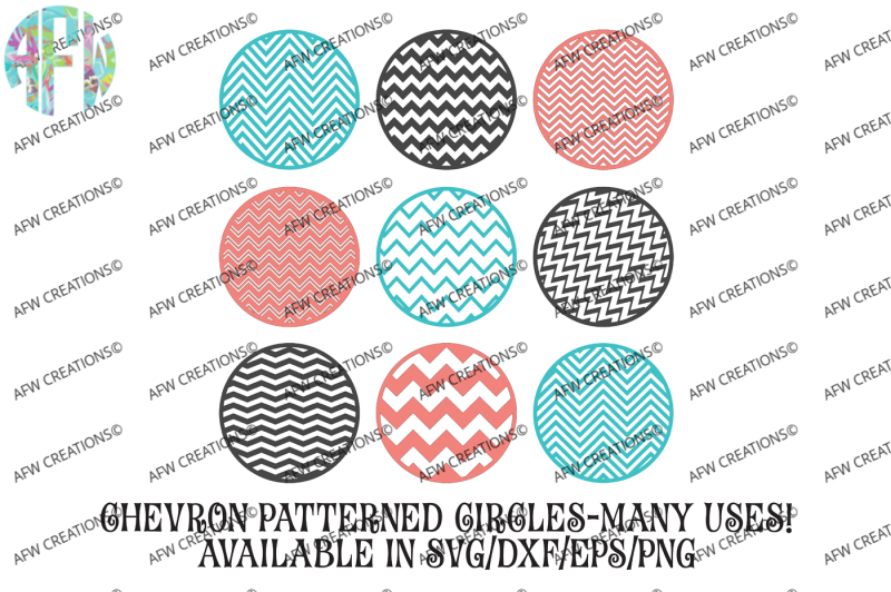 Chevron Pattern Circles with Border - SVG, DXF, EPS Digital Cut Files ...