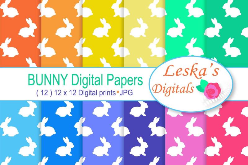 Digital Paper - Bunny Rabbit By Leska's Digitals | TheHungryJPEG
