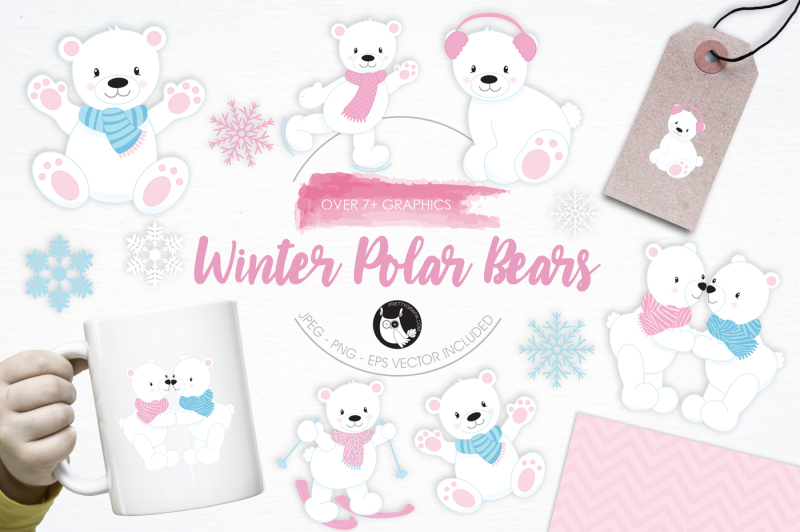 Winter Polar Bears graphics and illustrations By Prettygrafik Design ...
