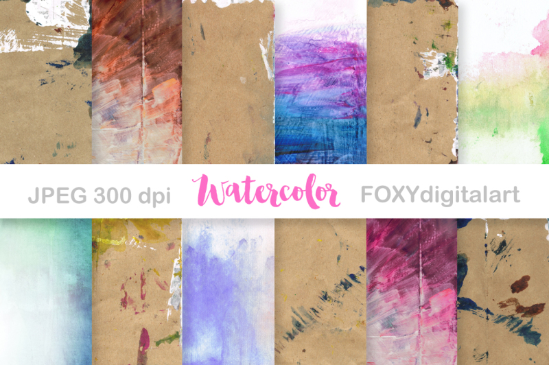 Digital Paper Watercolor Paint Splatter By FOXYdigitalart | TheHungryJPEG