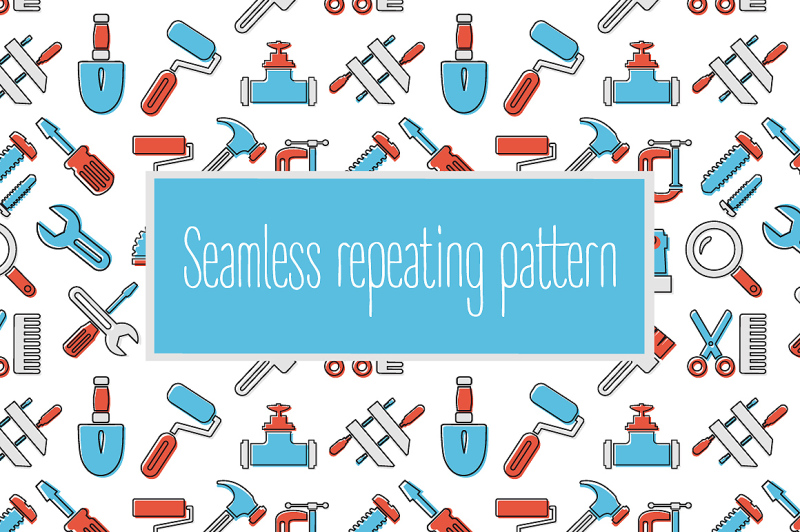 Repeating seamless pattern construction PNG PDF JPG By Alexzel ...