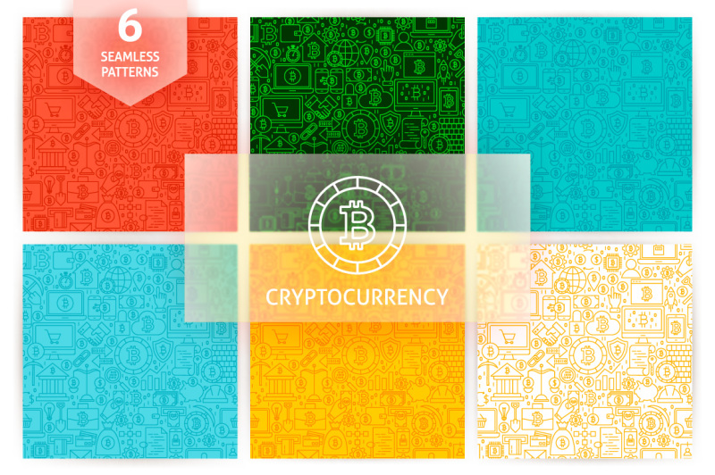 Bitcoin Line Tile Patterns By Anna_leni | TheHungryJPEG