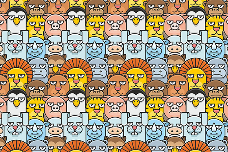 Animal seamless pattern By Volyk | TheHungryJPEG