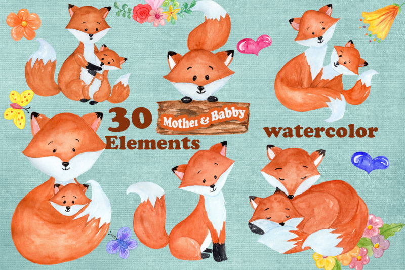 Watercolor Fox clipart By vivastarkids | TheHungryJPEG