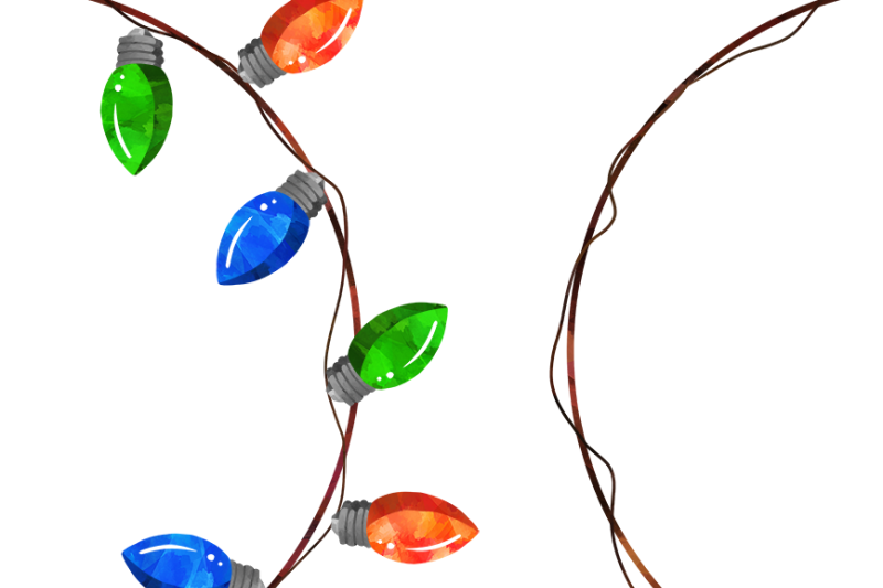 Watercolor Christmas Lights Clipart By Digitalartsi | TheHungryJPEG.com