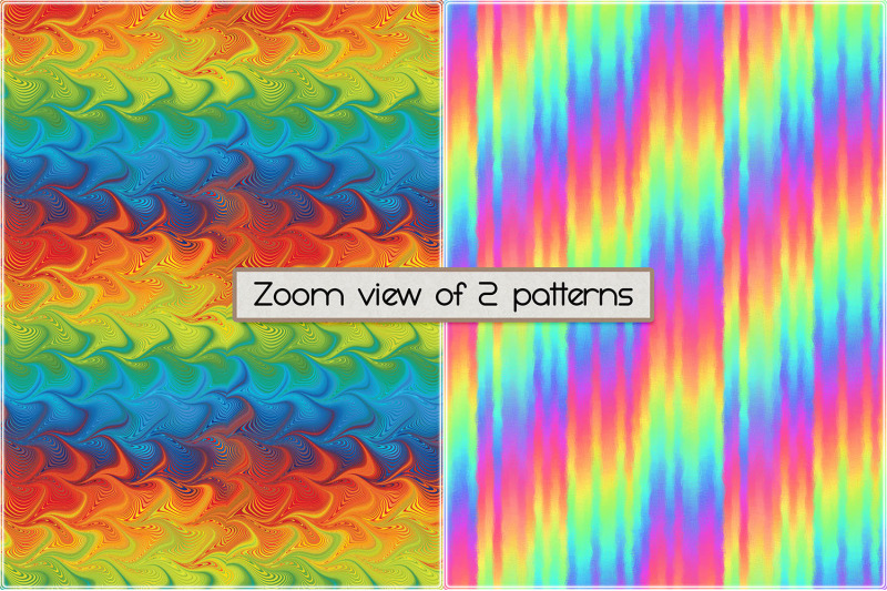 Rainbow Colored Seamless Patterns By Heather Green Designs | TheHungryJPEG